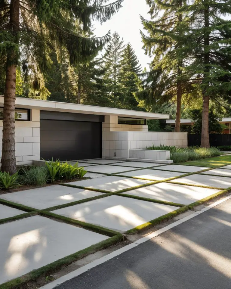 Modern Driveway 76 Ideas 2025: Design Concrete Pavers, Lighting, and ...