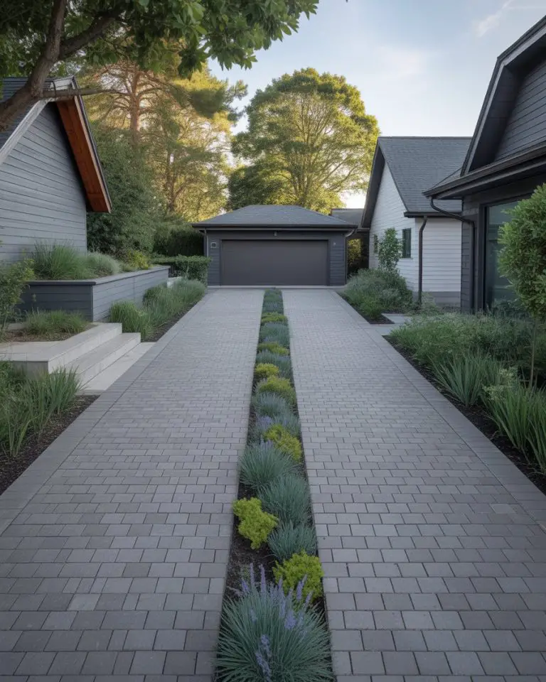 Modern Driveway 76 Ideas 2025: Design Concrete Pavers, Lighting, and ...
