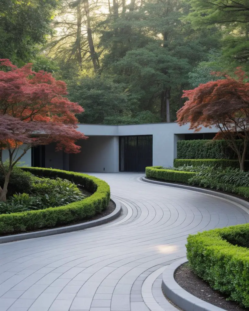 Modern Driveway 76 Ideas 2025: Design Concrete Pavers, Lighting, and ...