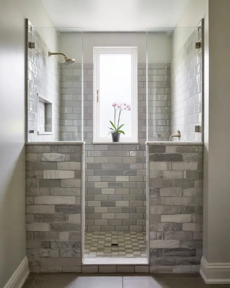 No Door Showers Walk In 2025: 56 Ideas Walk In Half Walls, Small Spaces ...