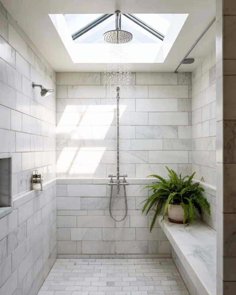 No Door Showers Walk In 2025: 56 Ideas Walk In Half Walls, Small Spaces ...