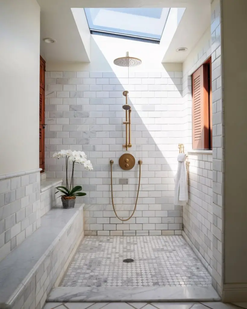 No Door Showers Walk In 2025: 56 Ideas Walk In Half Walls, Small Spaces ...