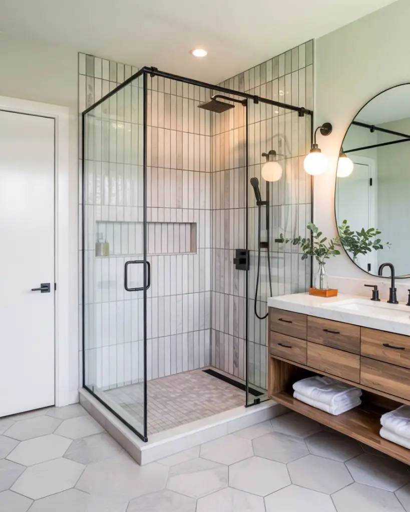 No Door Showers Walk In 2025: 56 Ideas Walk In Half Walls, Small Spaces ...