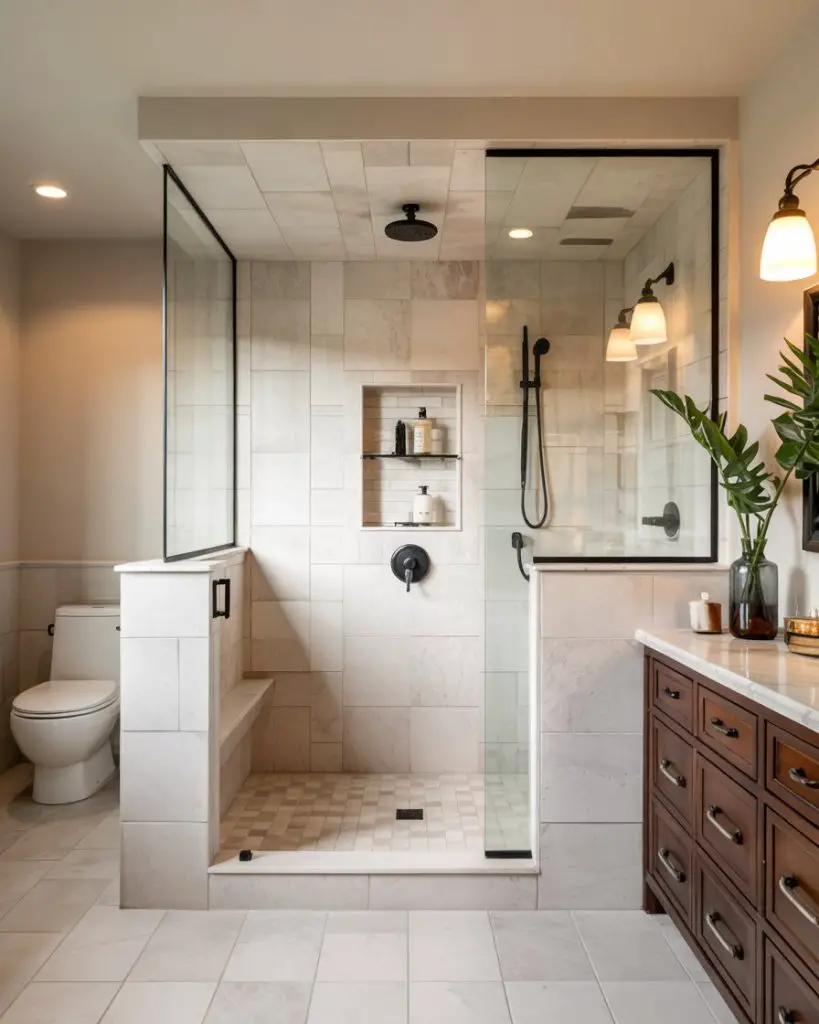 69 Walk In Shower Ideas 2025: Small Bathroom Layouts, Half Walls, No ...