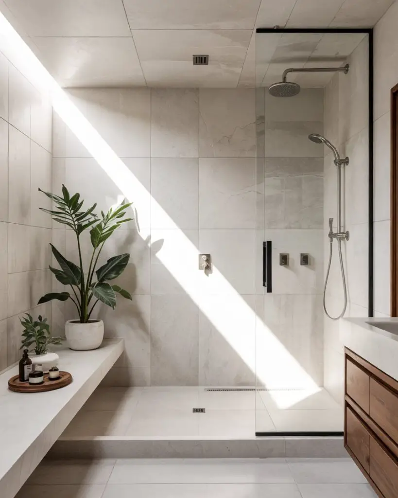No Door Showers Walk In 2025: 56 Ideas Walk In Half Walls, Small Spaces ...