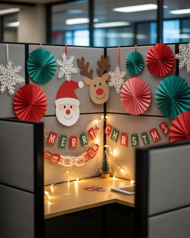 Office Christmas Decorations 2025: 52 Creative Ideas for Cubicles, Desk ...