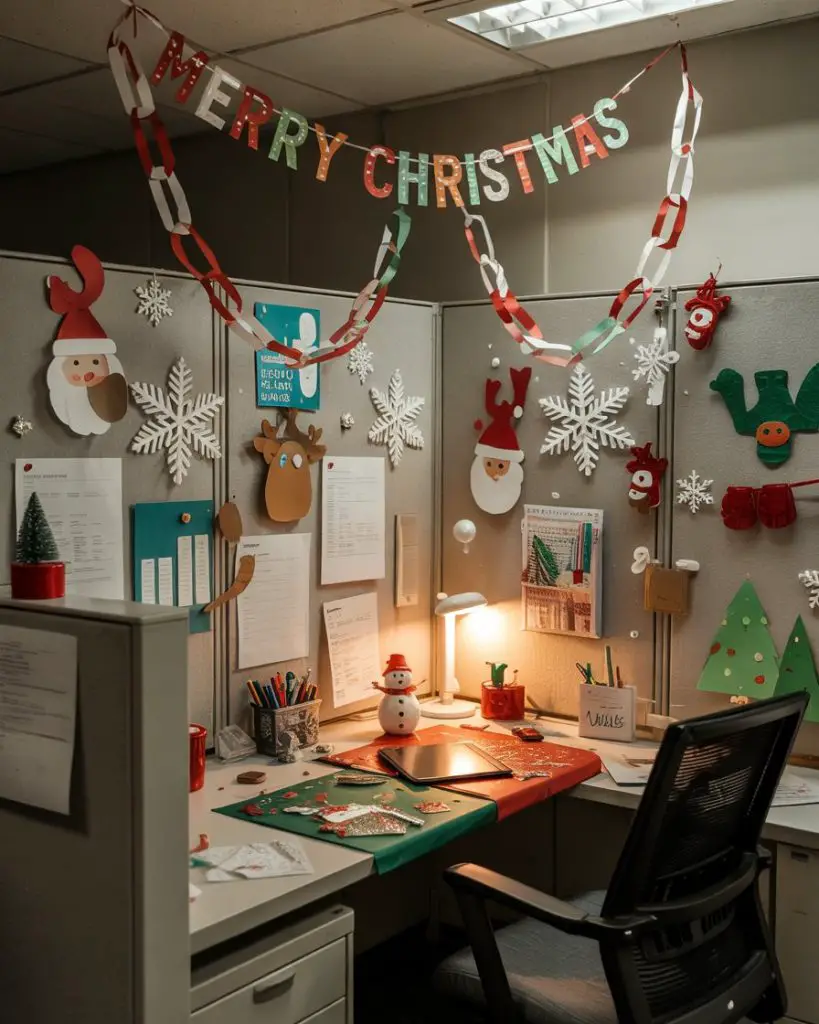 Office Christmas Decorations 2025: 52 Creative Ideas for Cubicles, Desk ...